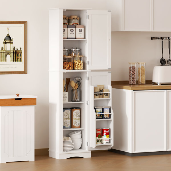 Winston Porter Ailleen 63.78'' Kitchen Pantry ,Narrow Tall Cabinet with ...
