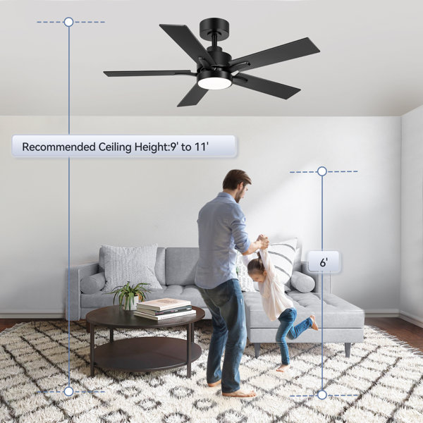 Ebern Designs Jeason 42" 5-Blade LED Standard Ceiling Fan with Remote ...