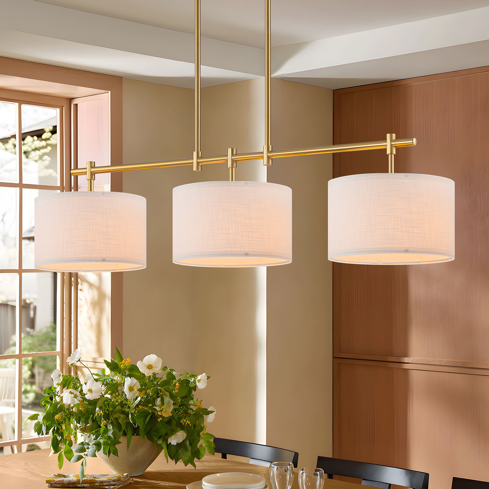 Hokku Designs Konur 3 - Light Fabric Kitchen Island Pendant & Reviews ...