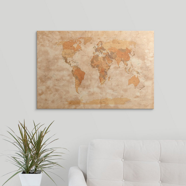 Breakwater Bay 'Map of the World' by Macauley Graphic Art Print | Wayfair