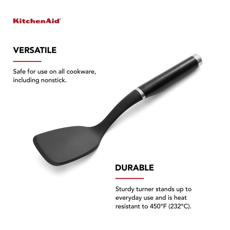 KitchenAid® Kitchenaid Classic Solid Turner, Black, 13.5X 3.3 Inch ...