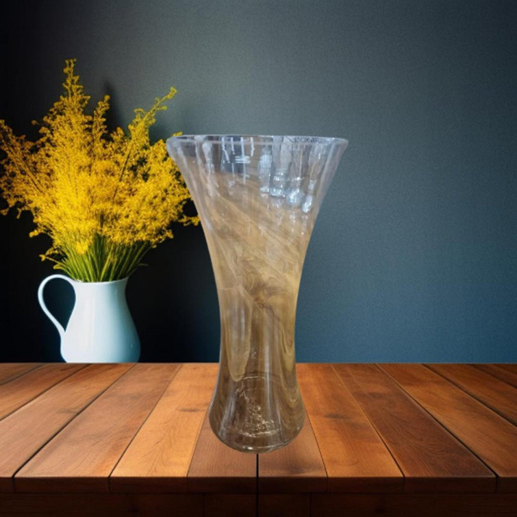 Metro Lane 30cm Smoked Open Vase Charcoal Modern Plate Decorative ...