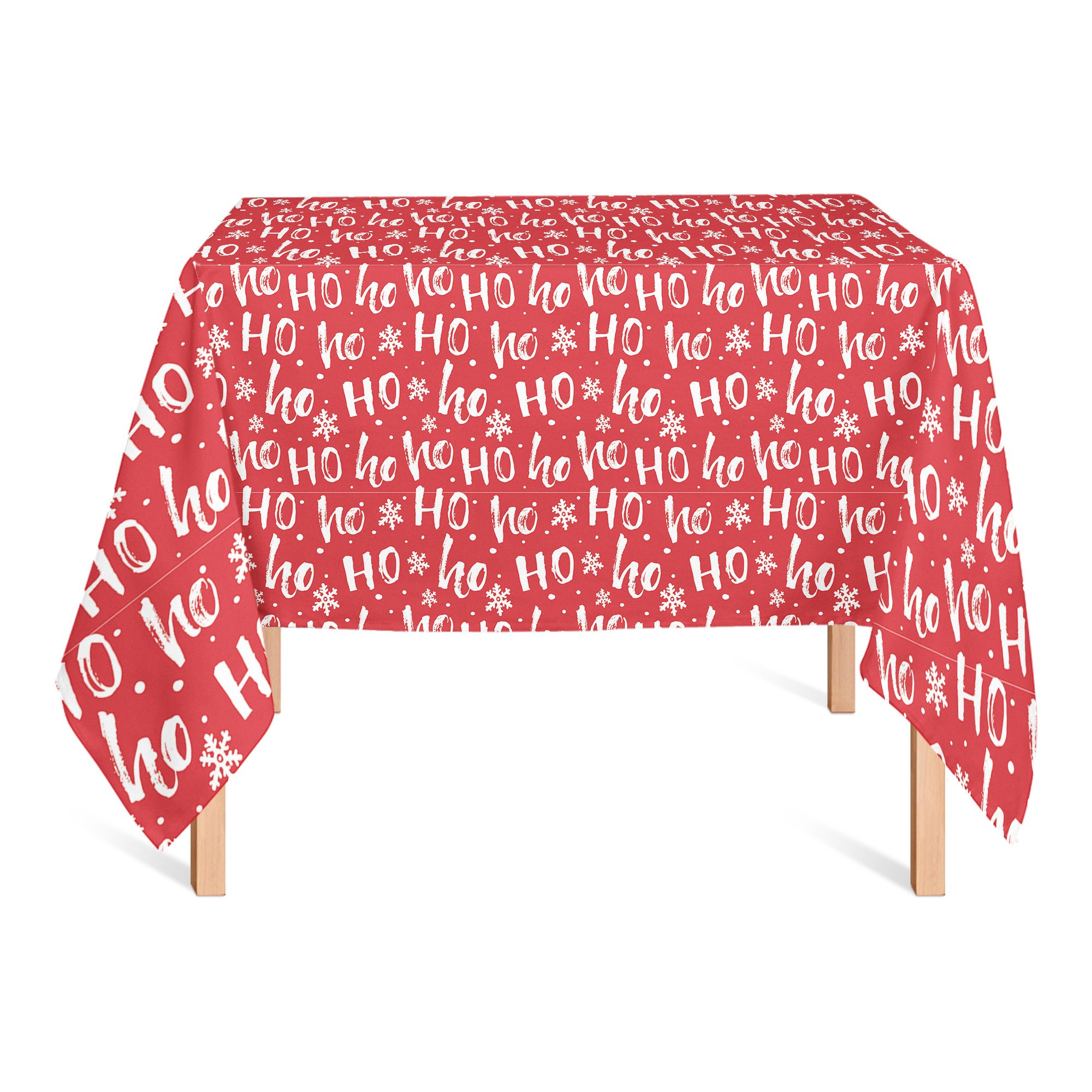 The Holiday Aisle® Ho Ho Ho Pattern Tablecloth | Wayfair