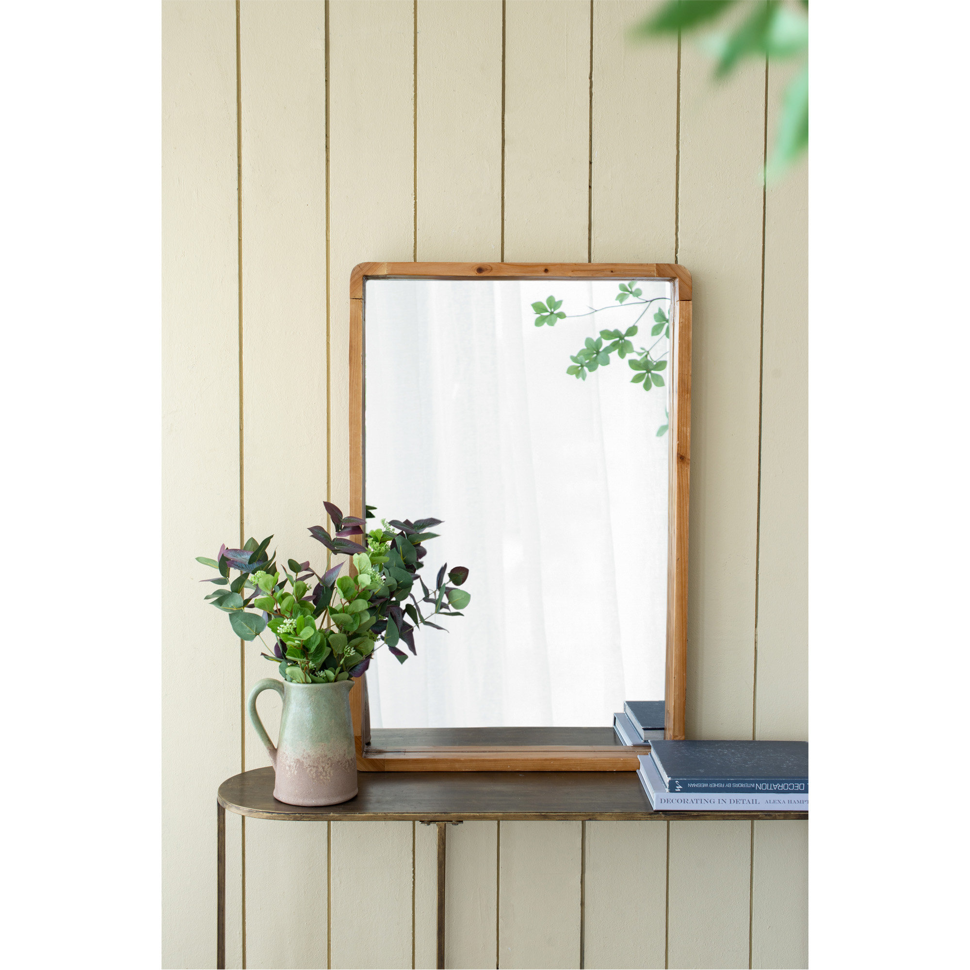 Millwood Pines Charming Rustic-Modern Wooden Mirror For Versatile Room ...