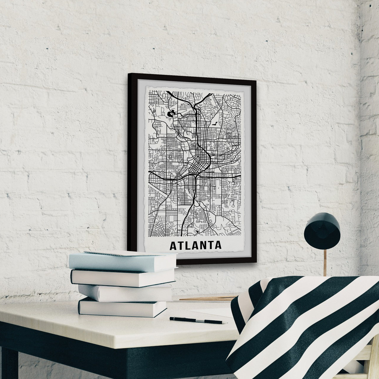 17 Stories " Detailed Street Map Of Atlanta " on Paper | Wayfair