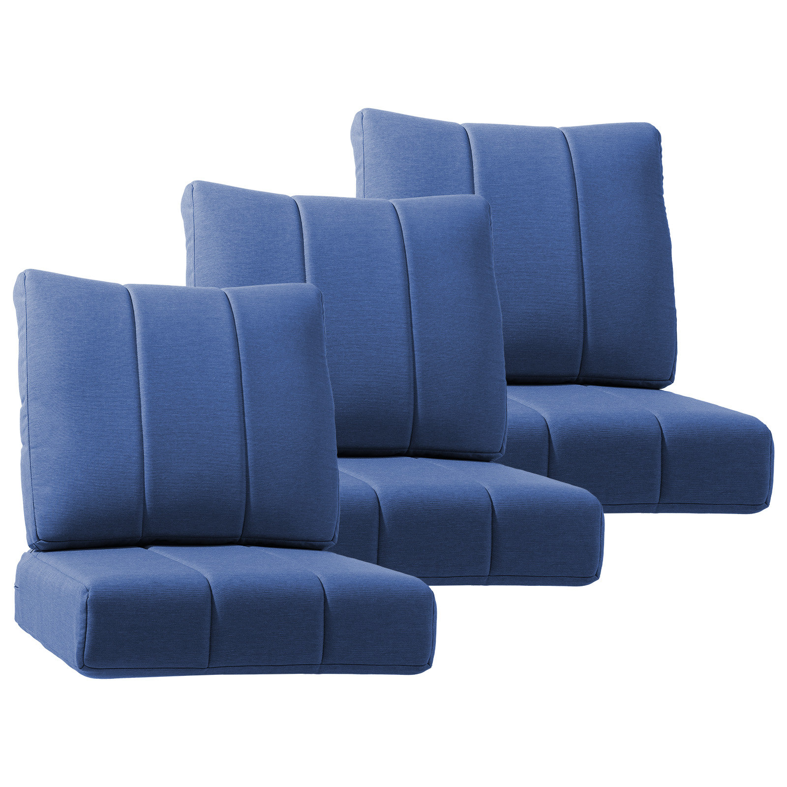 Hokku Designs 24"X24"X6" Patio Thick Cushions & Pillows Set - Channel ...