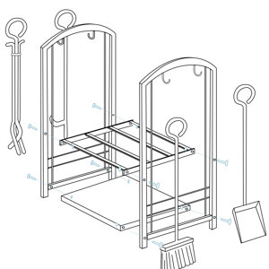 Red Barrel Studio® Roul 5 Pieces Firewood Rack Indoor Fireplace Tools ...