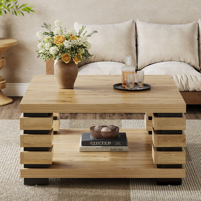 Latitude Run® 39.4" Square Coffee Table with Storage | Wayfair