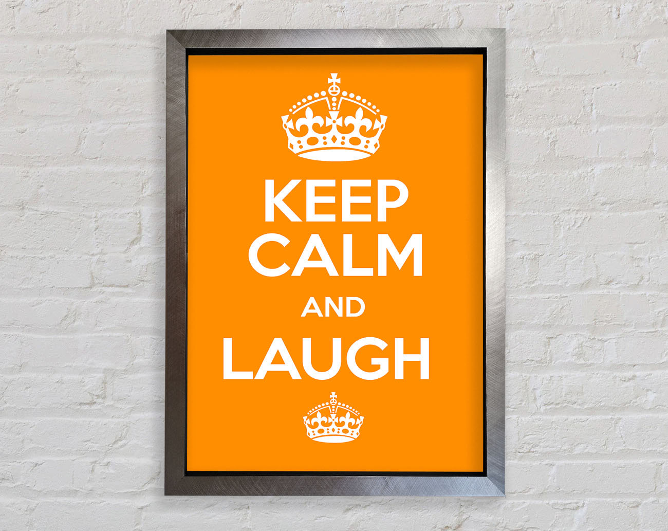 Bright Star Keep Calm Laugh Orange - Single Picture Frame Art Prints ...