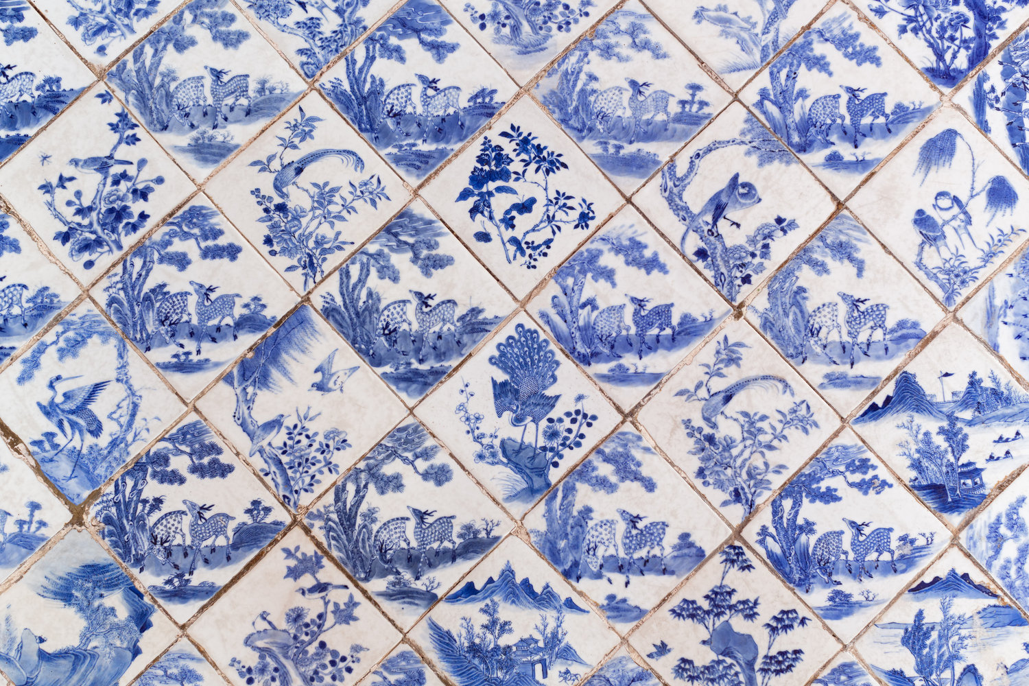 Bungalow Rose Blue Ancient Chinese Tiles - Wrapped Canvas Photograph ...