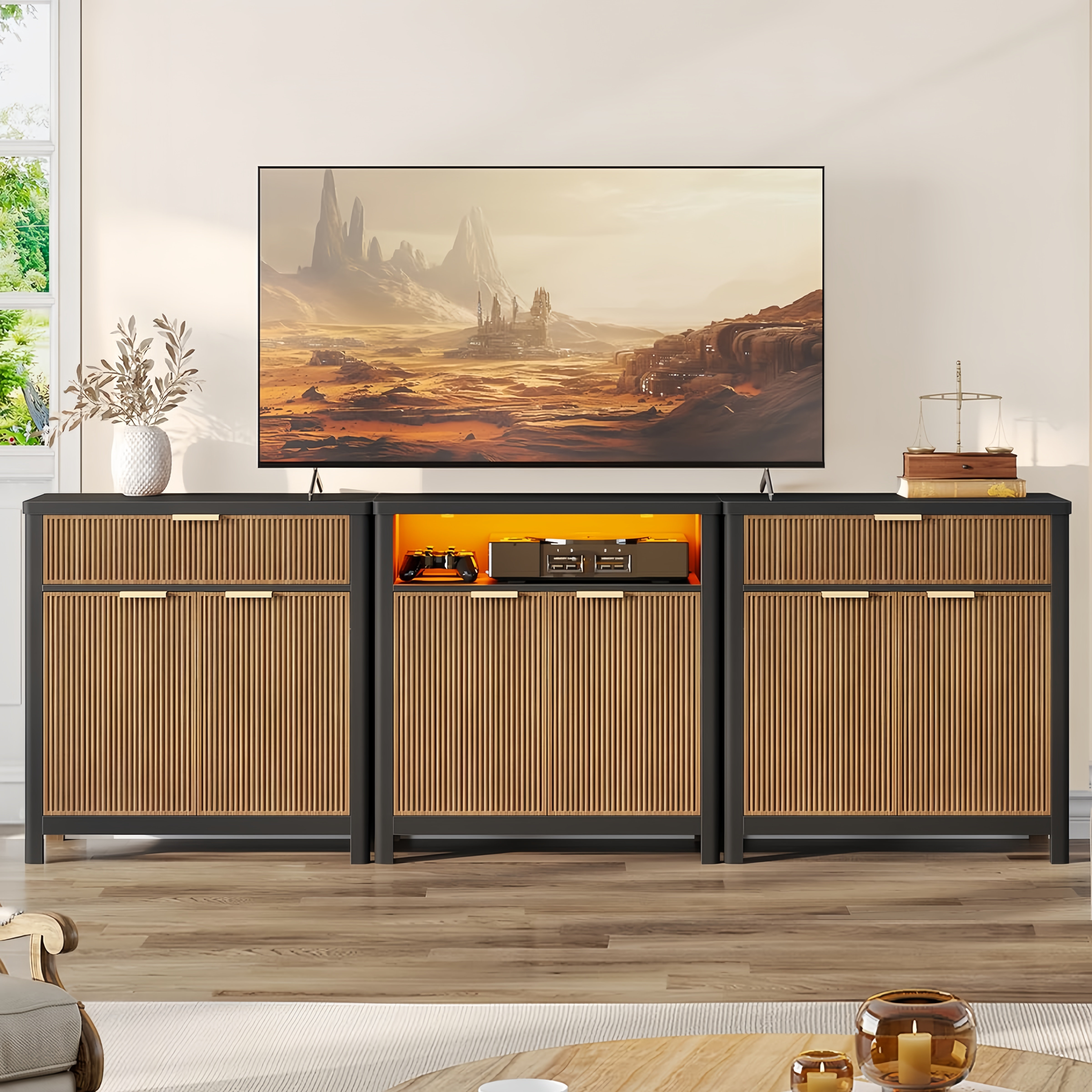 Wrought Studio Sideboard 31.3'' Narrow Buffet Cabinet with Storage ...