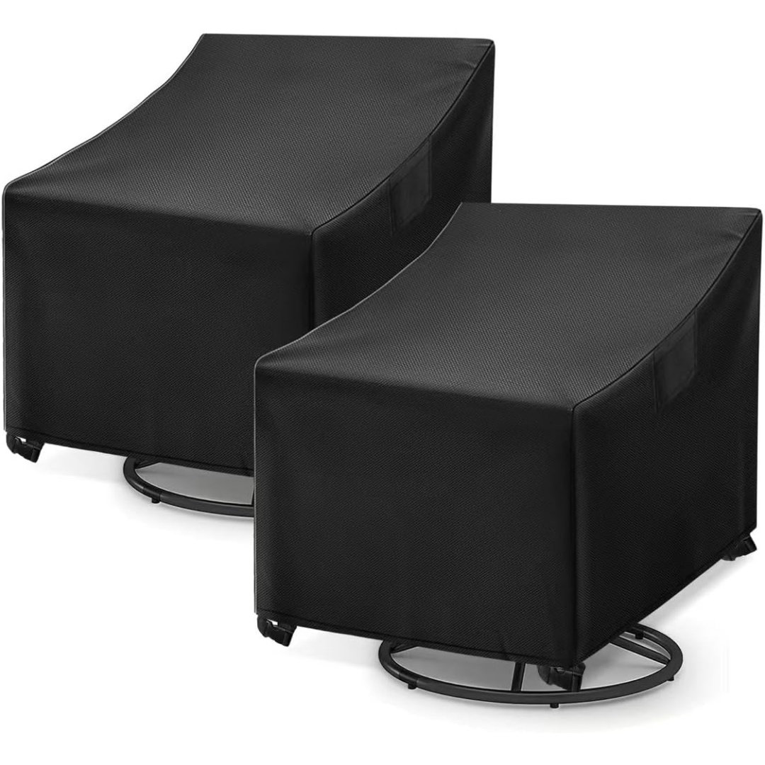 Latitude Run® Patio Swivel Chair Covers Waterproof, Black Outdoor ...