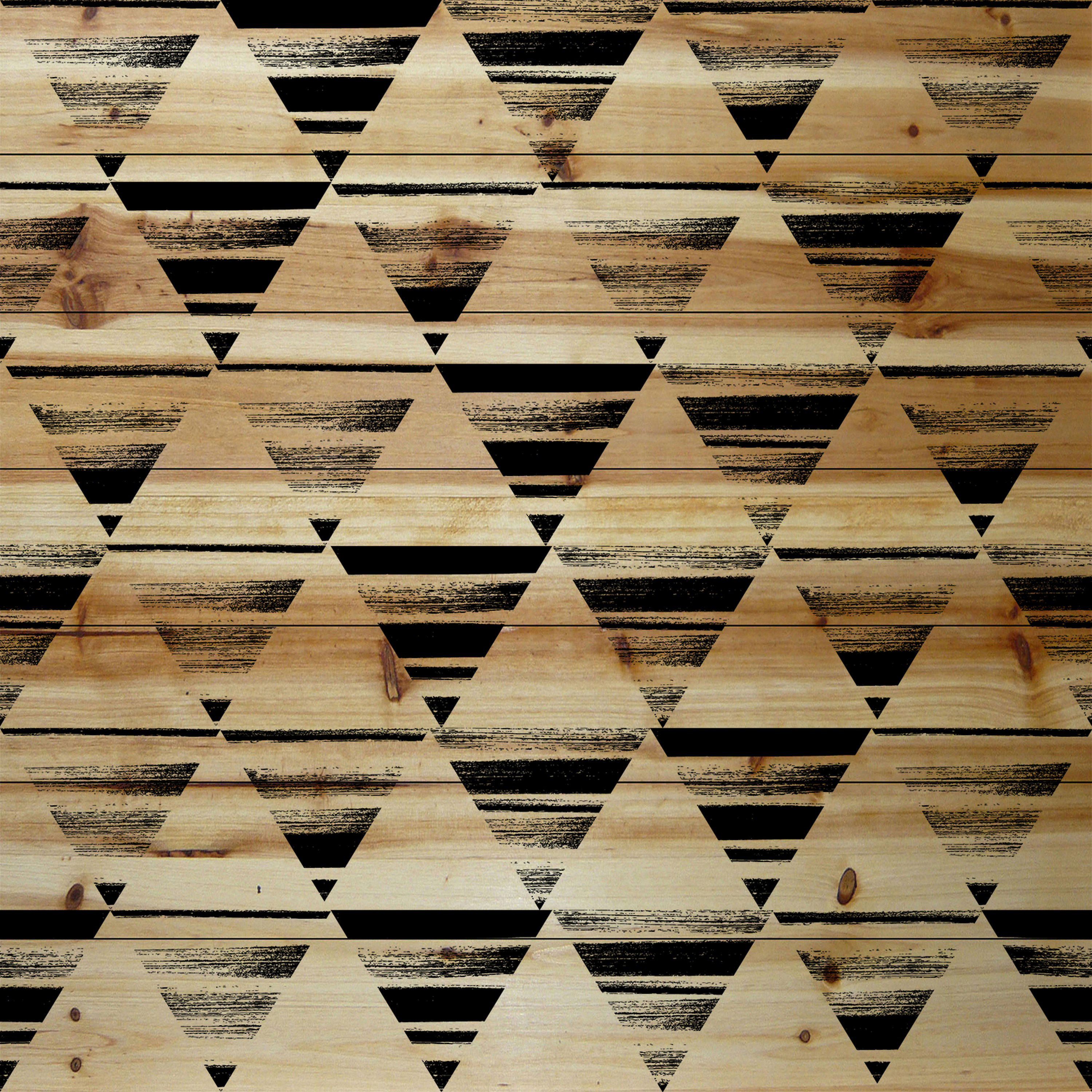 Marmont Hill 'Triangle Checkerboard' Painting Print on Natural Pine ...