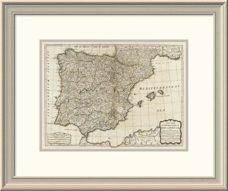 East Urban Home 'A New Map of the Kingdoms of Spain and Portugal, 1790 ...