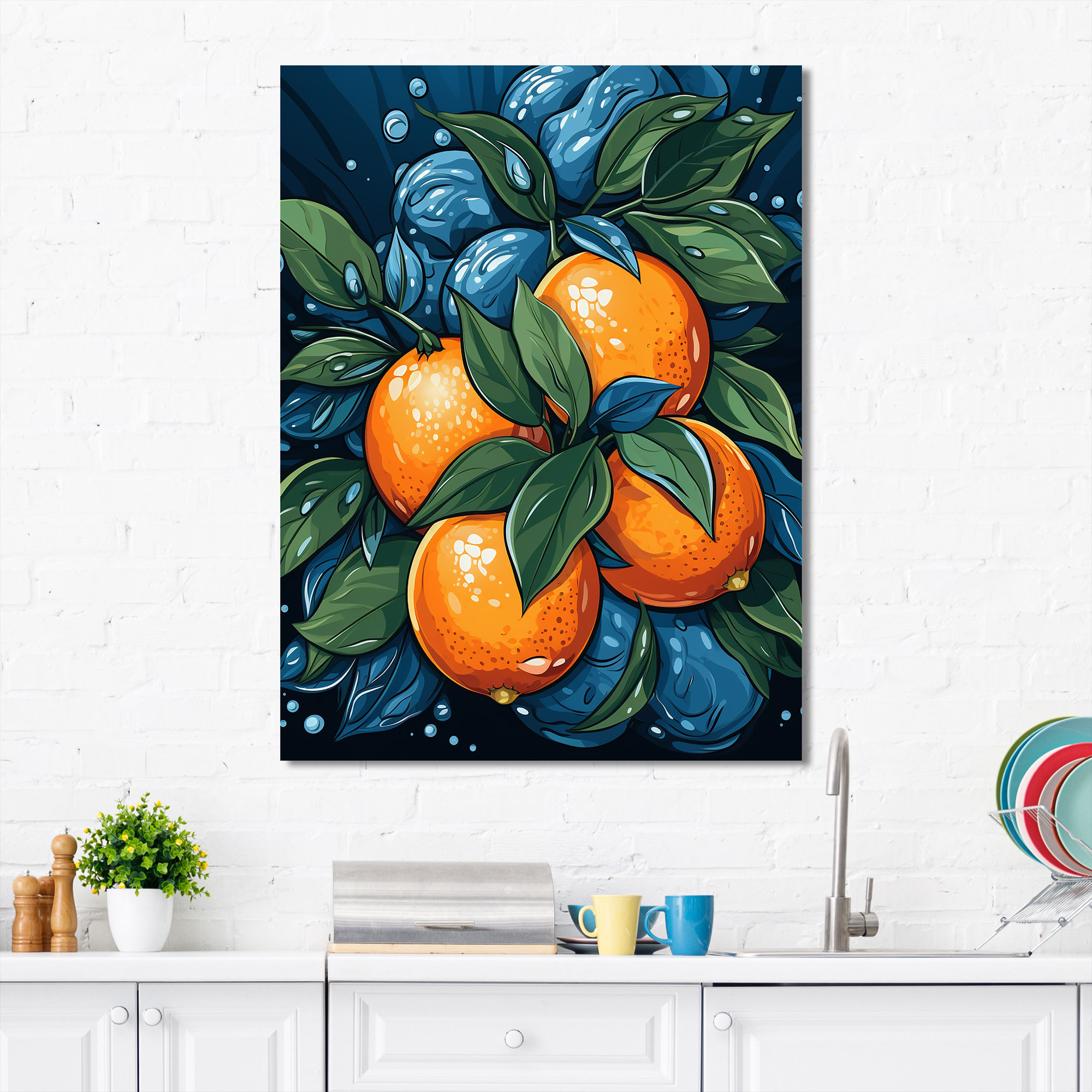 August Grove® Orange Paint Homage - Fruits Wall Art | Wayfair