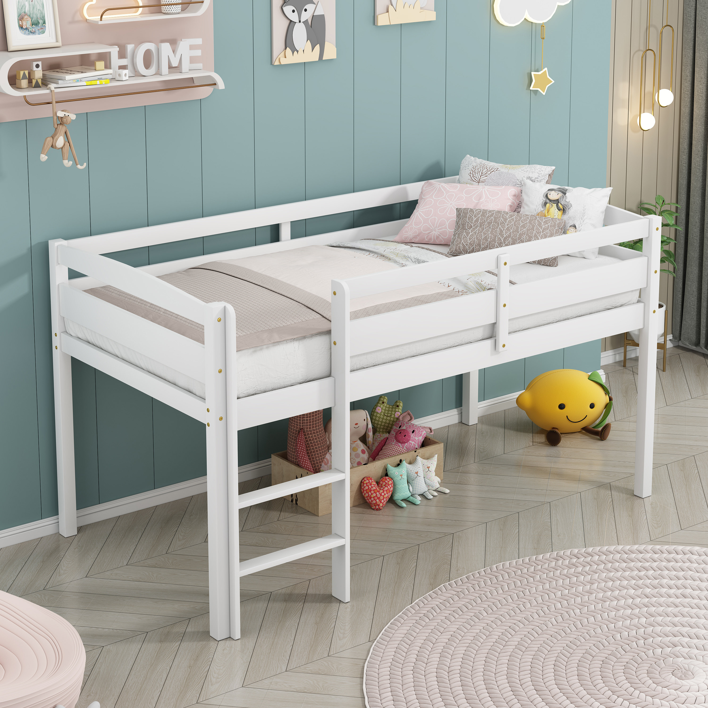 Harriet Bee Ermanna Twin Solid Wood Low Loft Loft Bed by Harriet Bee ...
