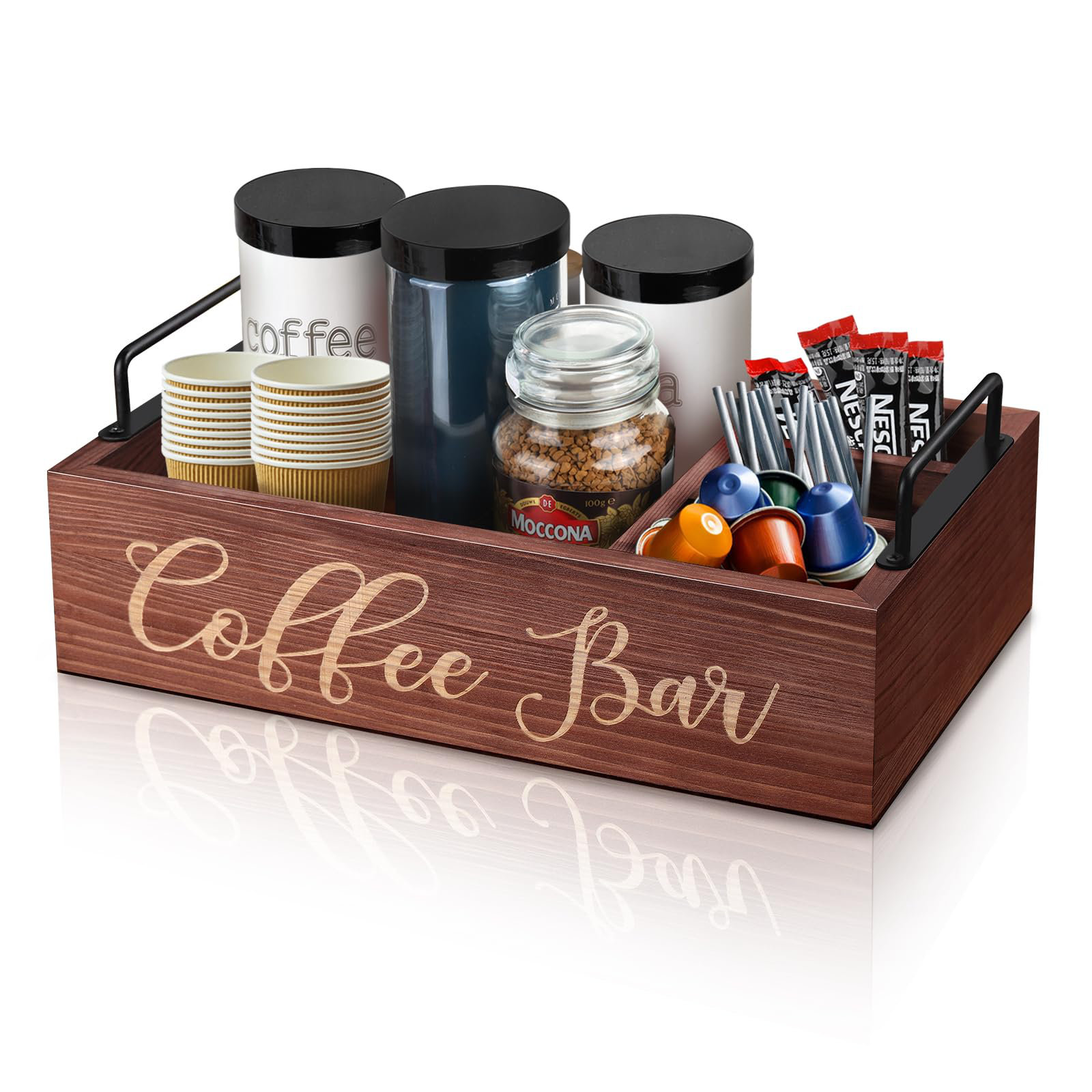 ACTIVE DOOR & WINDOW Wooden Coffee Bar Stand With Handles For ...