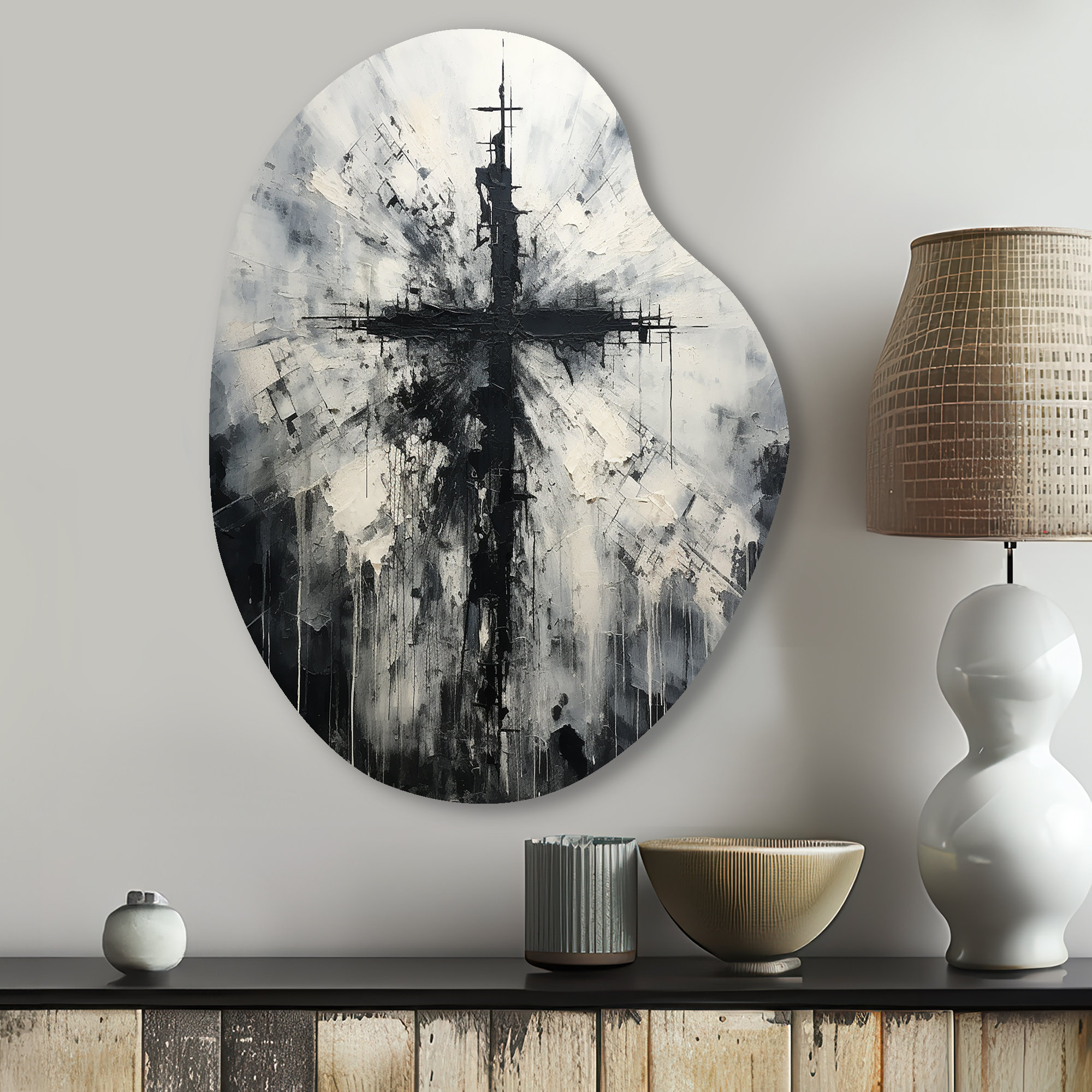 Design Art Minimalism Black And White Religious Cross - Christianity ...