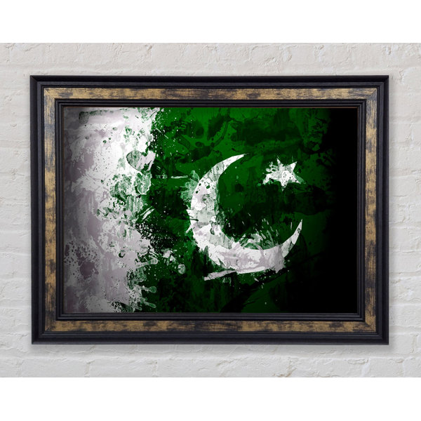 Bright Star Pakistan Flag Grunge - Single Picture Frame Art Prints ...
