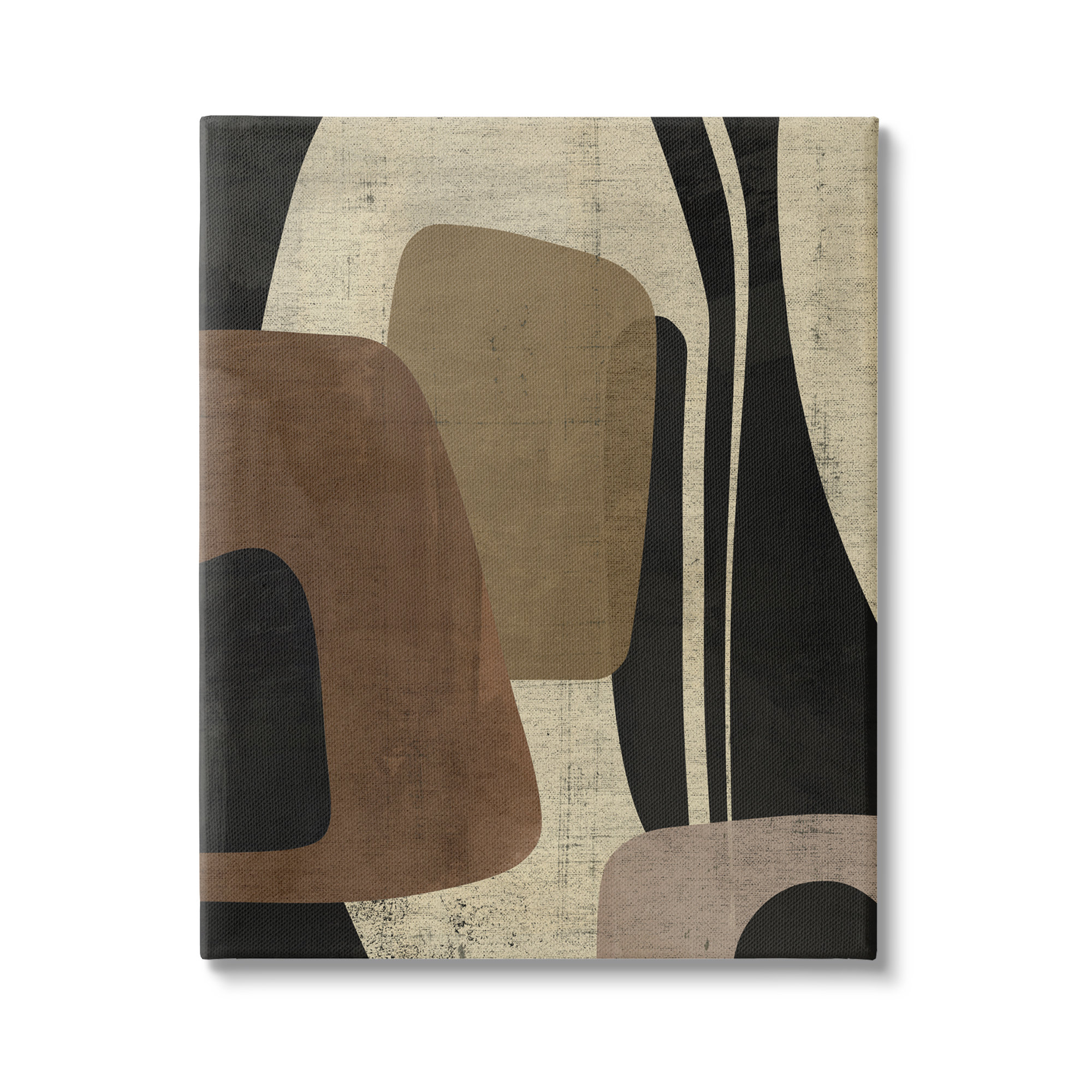 Wrought Studio™ Brown Retro Abstraction by Victoria Barnes - Wrapped ...