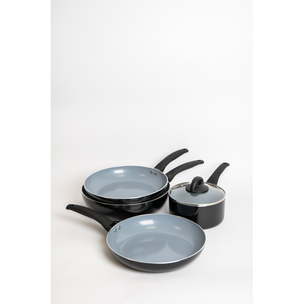 MasterClass 5pc Ceramic Non-Stick Eco Pan Set with 2x Frying Pans, 2x ...