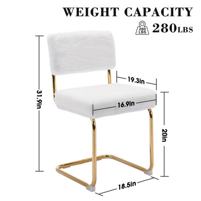 Everly Quinn Meikel Artificial Fur Upholstered Back Dining Chair | Wayfair