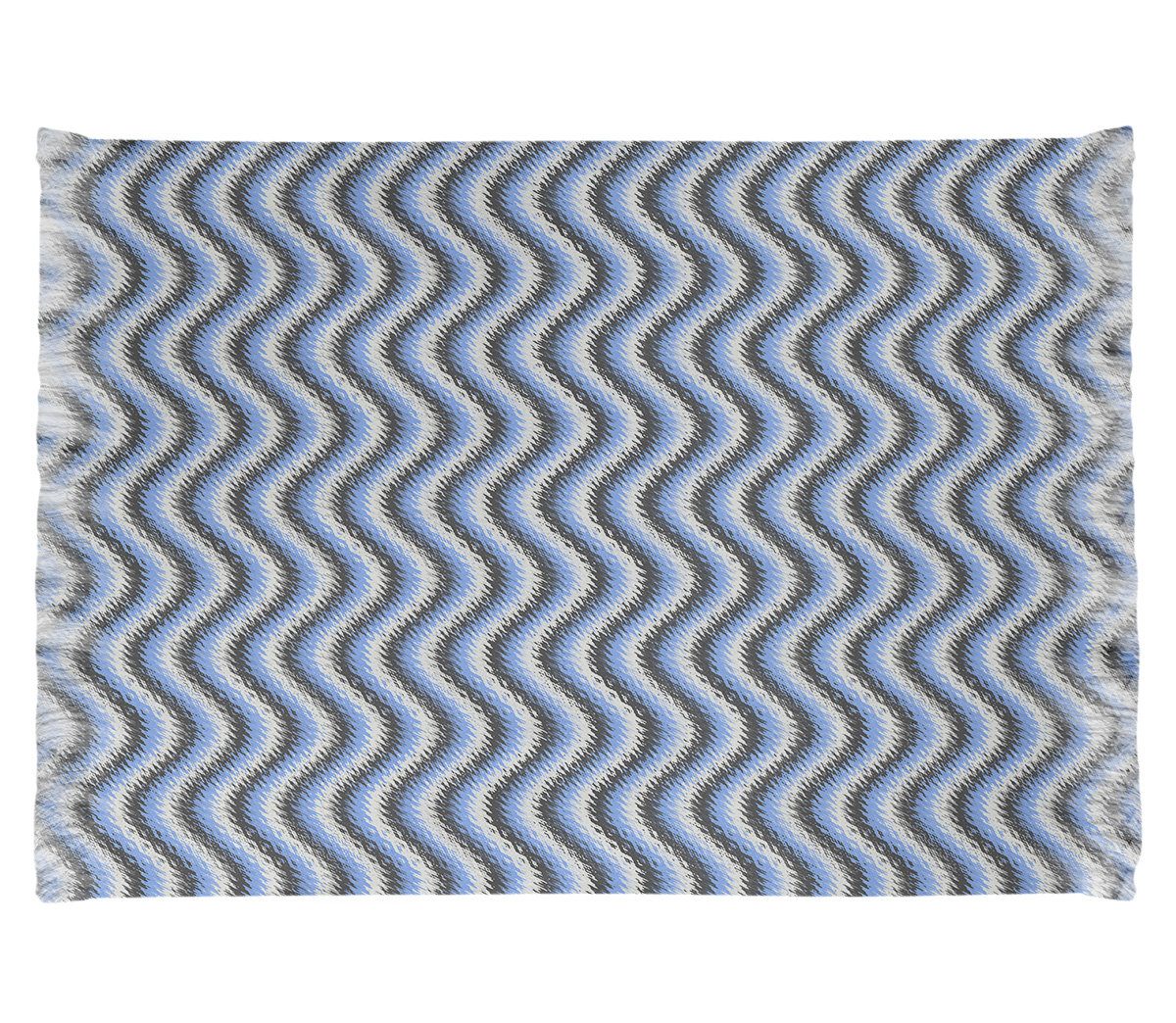 East Urban Home Wavy Stripes Blue/Gray Area Rug | Wayfair