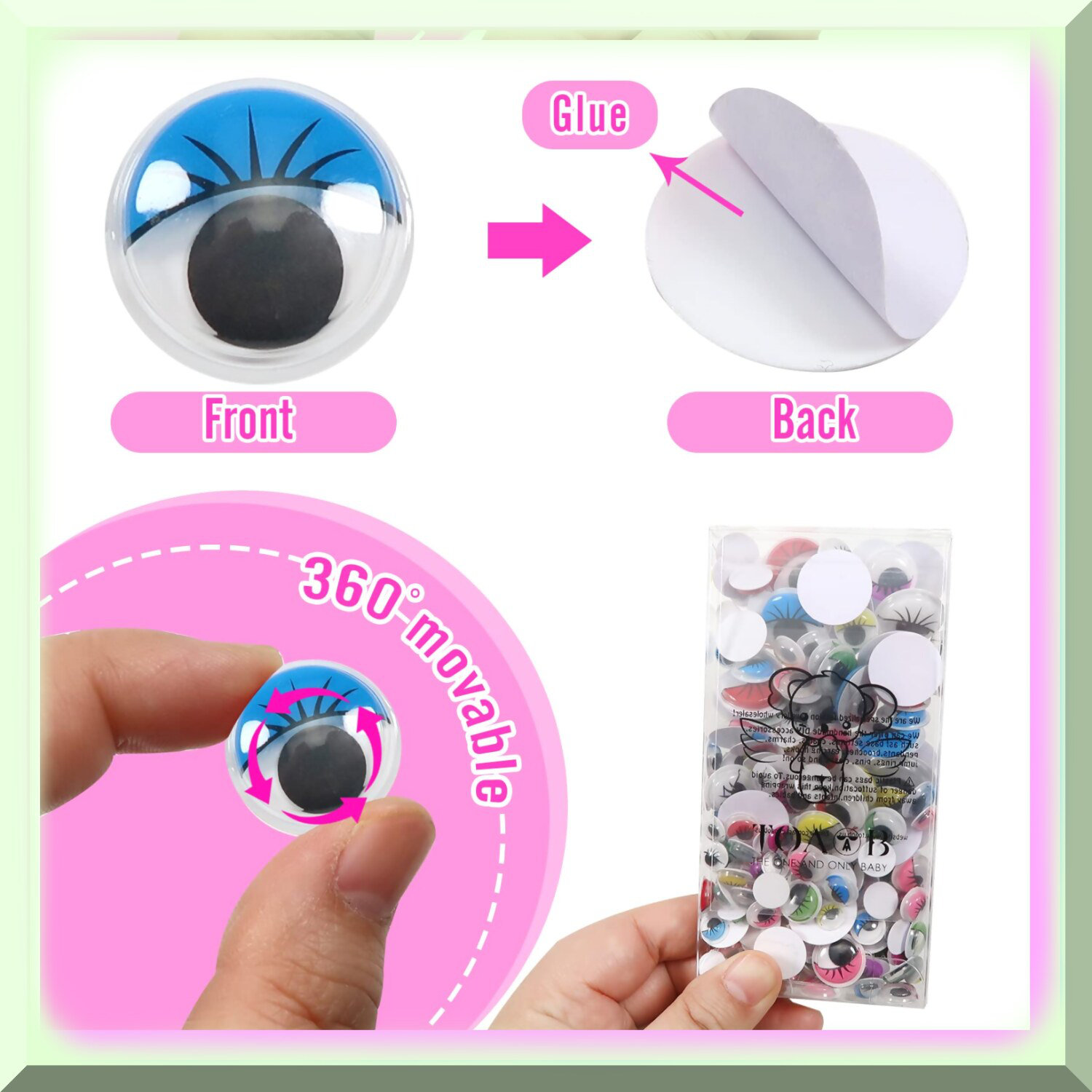 Pacific Funds 200pcs Self-Adhesive Wiggle Googly Eyes Assorted Sizes and Colors | Wayfair