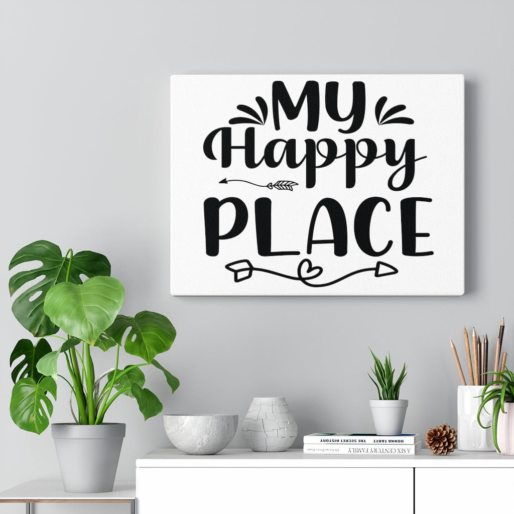Trinx Inspirational Quote Canvas My Happy Place Wall Art Motivational ...