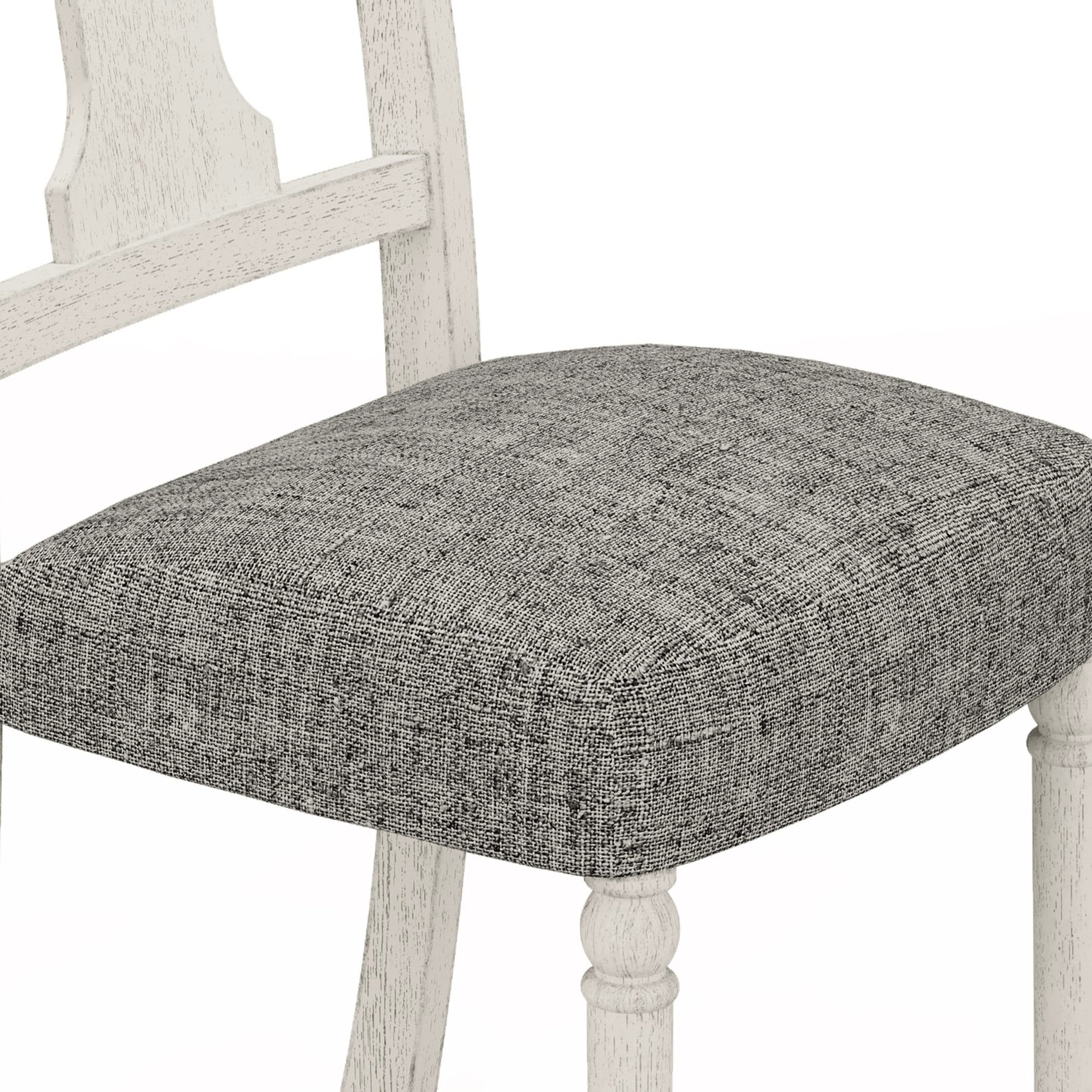 Ophelia & Co. 2pcs White And Grey Side Chairs, 22" Seat Depth, Linen ...