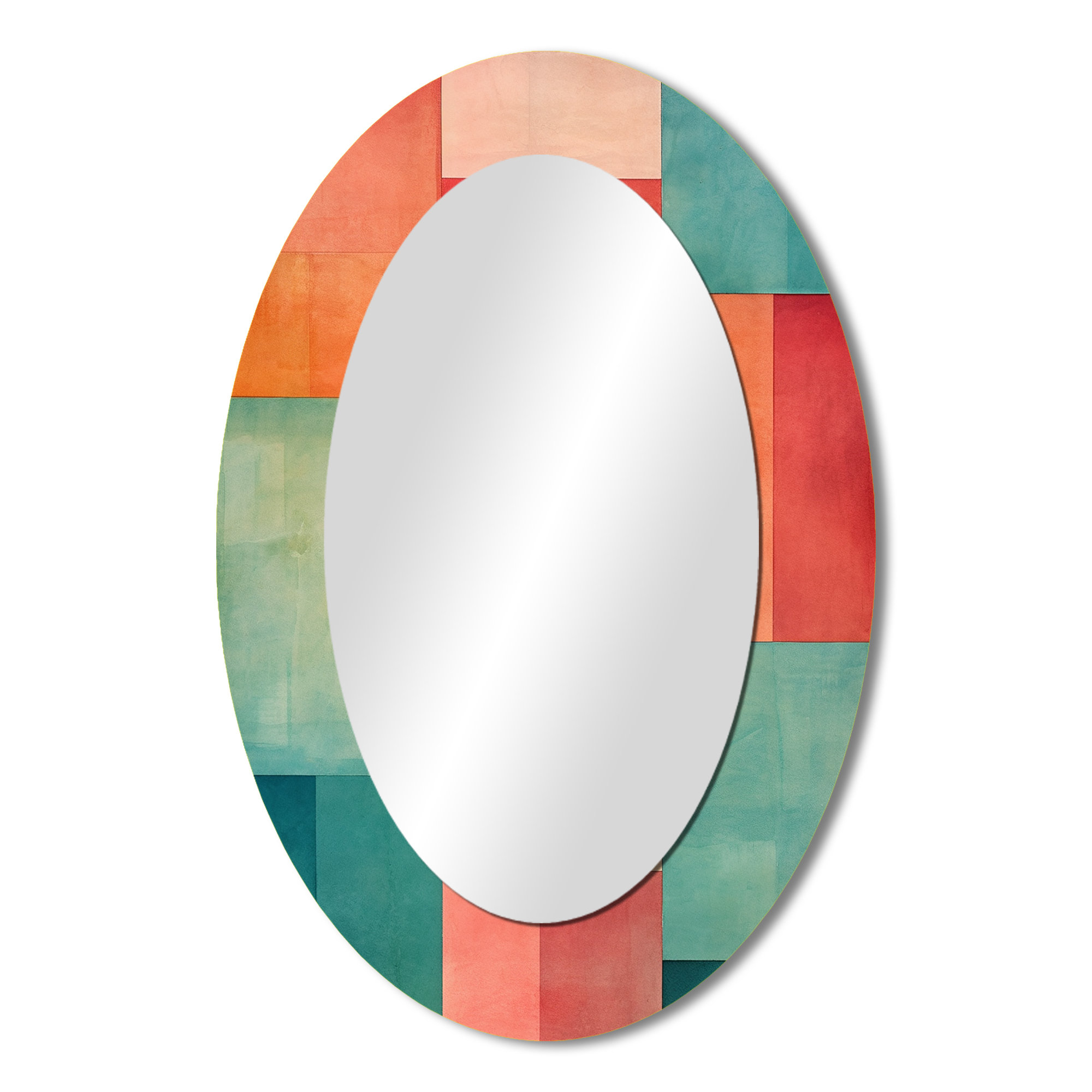George Oliver Coral Cubes Melody Shapes II - Red Modern Oval Wall ...