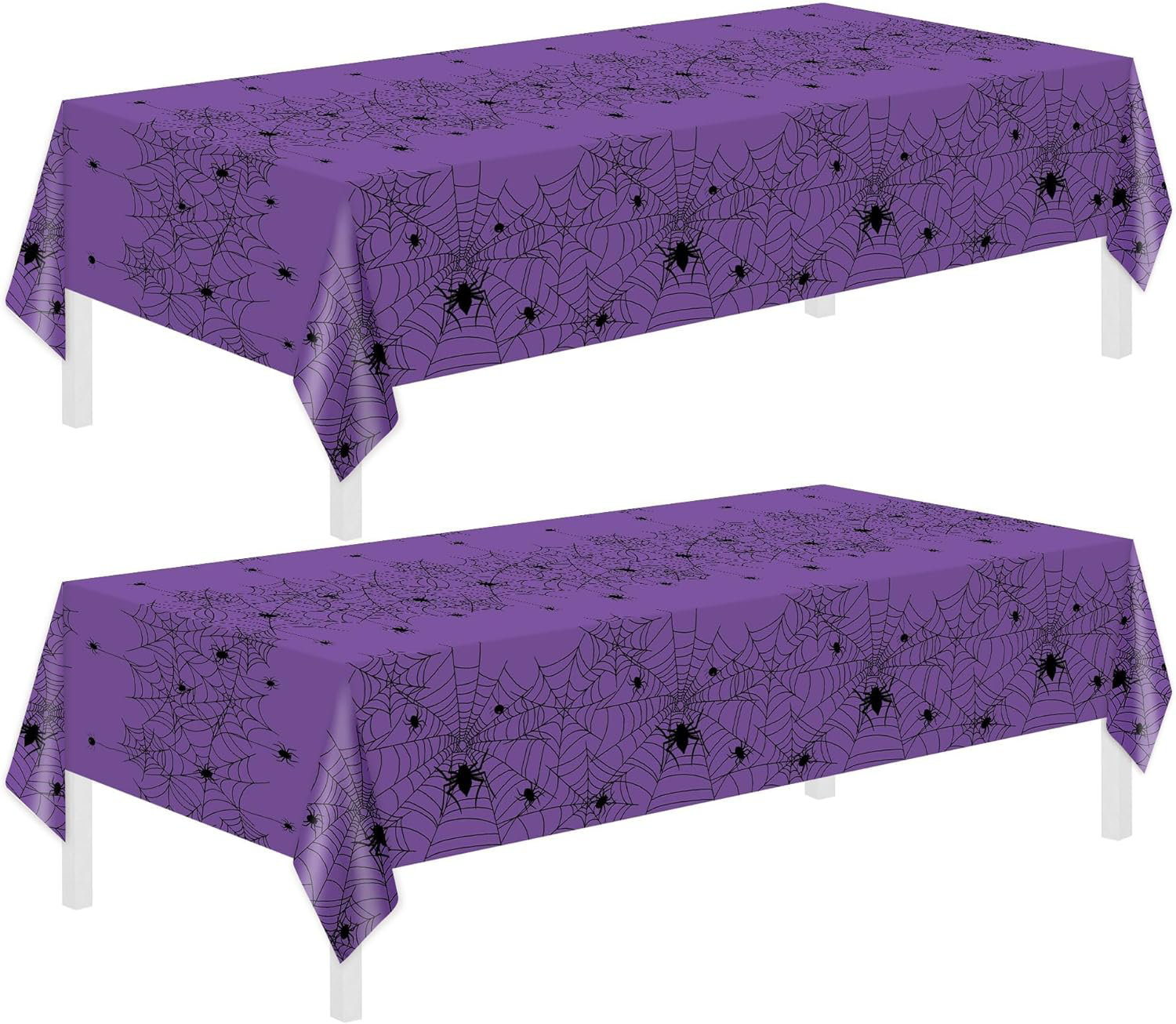 Ivy Bronx Halloween Disposable Tablecloth, 2 Pack Plastic Halloween ...