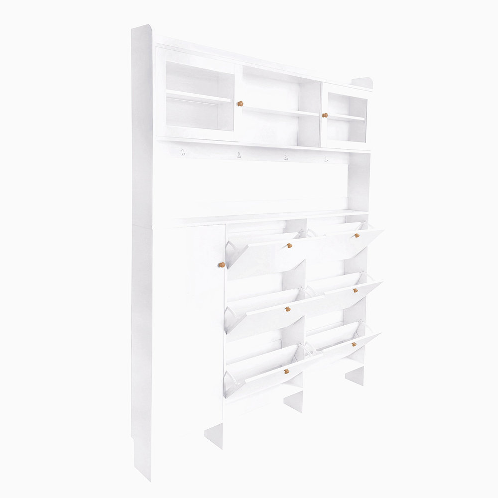 Ophelia & Co. ON-TREND Multifunctional Tipping Bucket Shoe Cabinet With ...