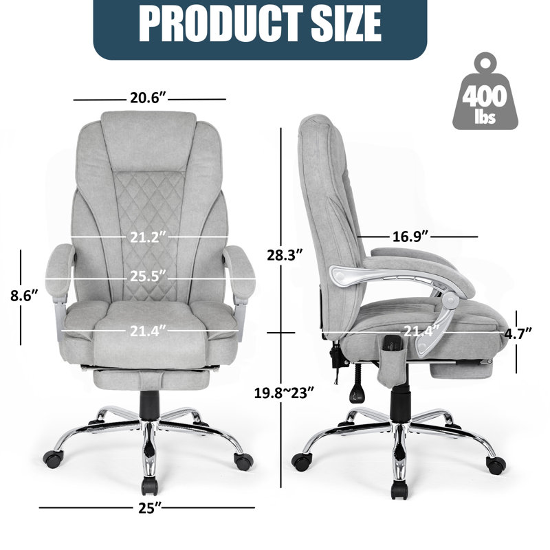 Inbox Zero Modris Cotton Executive Chair | Wayfair