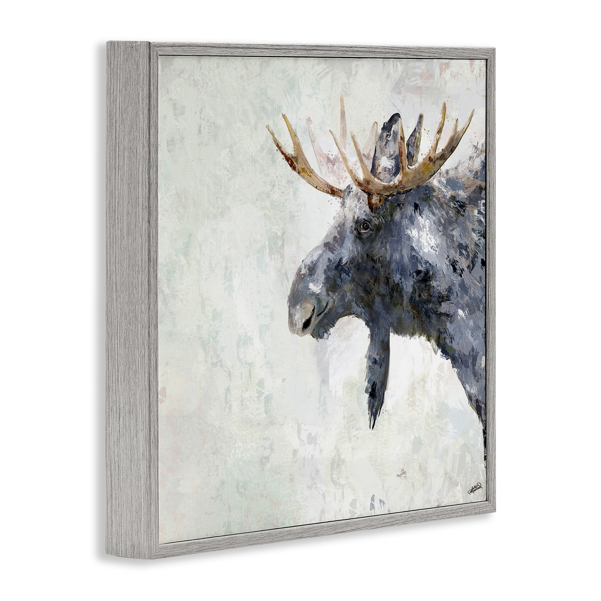 Stupell Industries Rustic Moose View Art by Sally Kaye Barlow/Makaio ...