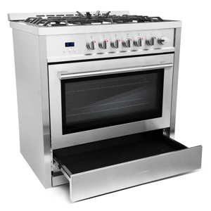 Cosmo 36 in. Nebula Collection 3.8 cu. ft. Gas Range, 5 Burners, Rapid ...