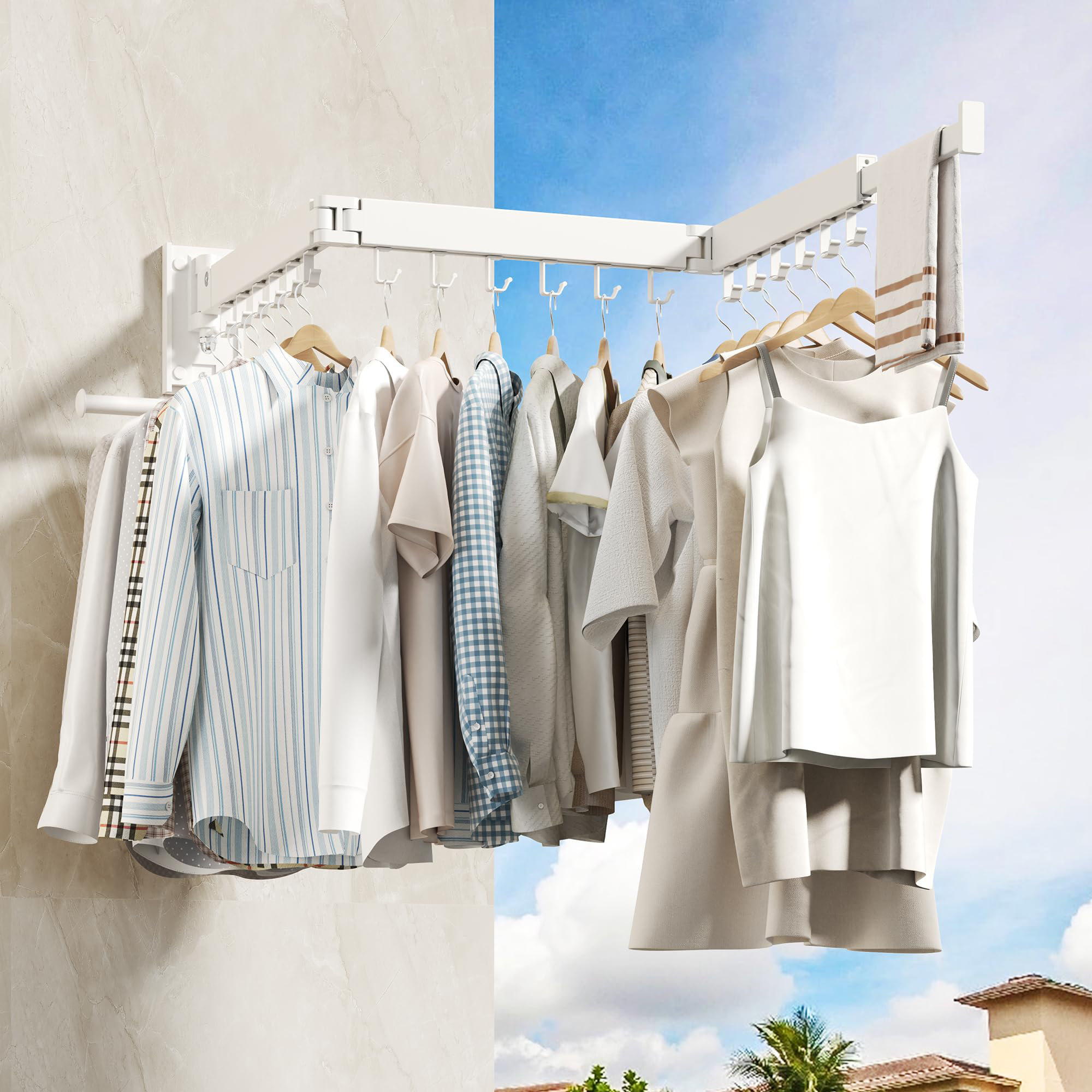 PET SUPPLY PLUS INC Wall Mounted Clothes Hanger,Clothes Drying Rack ...