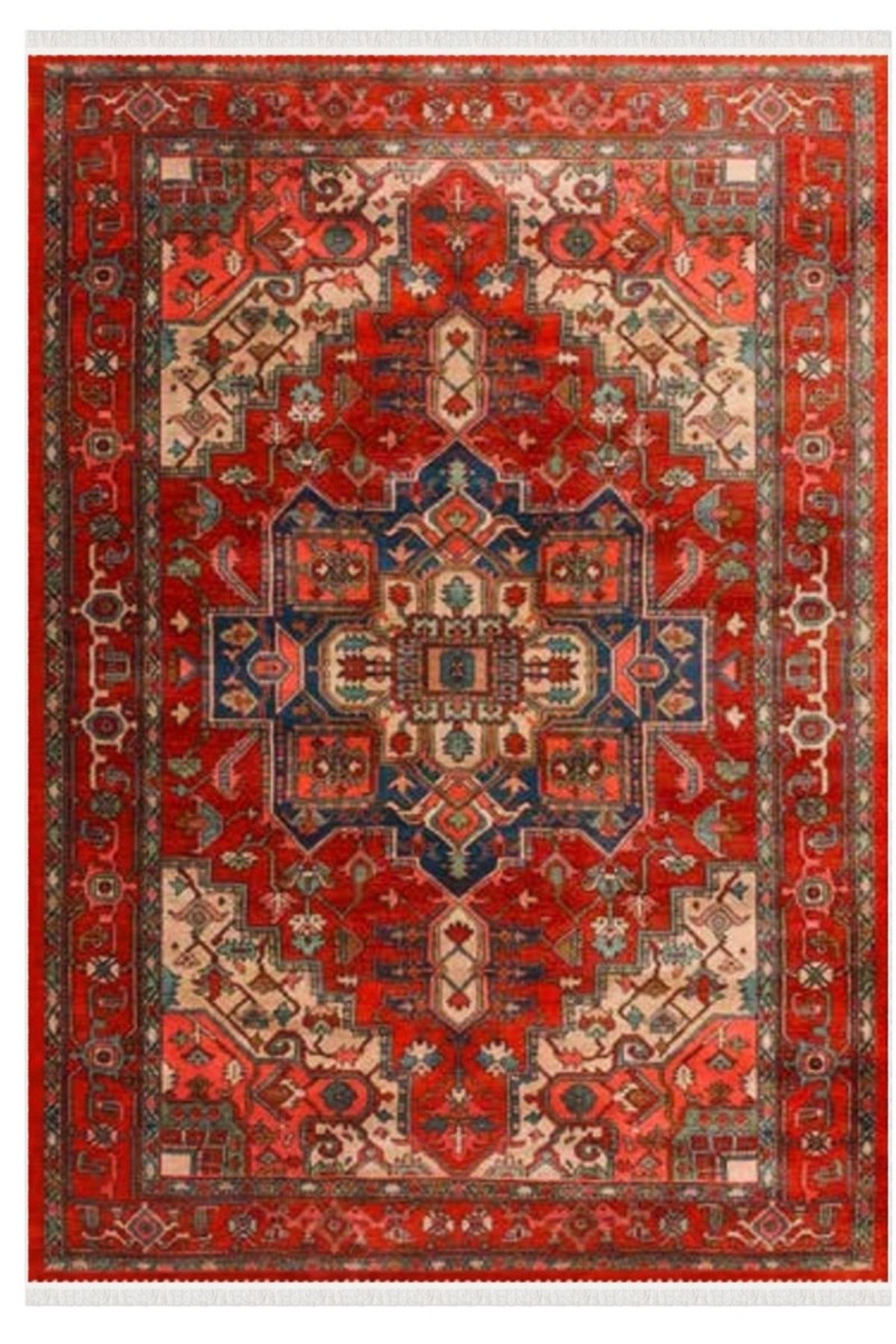 Rugpera Akins Red Color Oriental Design Carpet Machine Woven Polyester ...