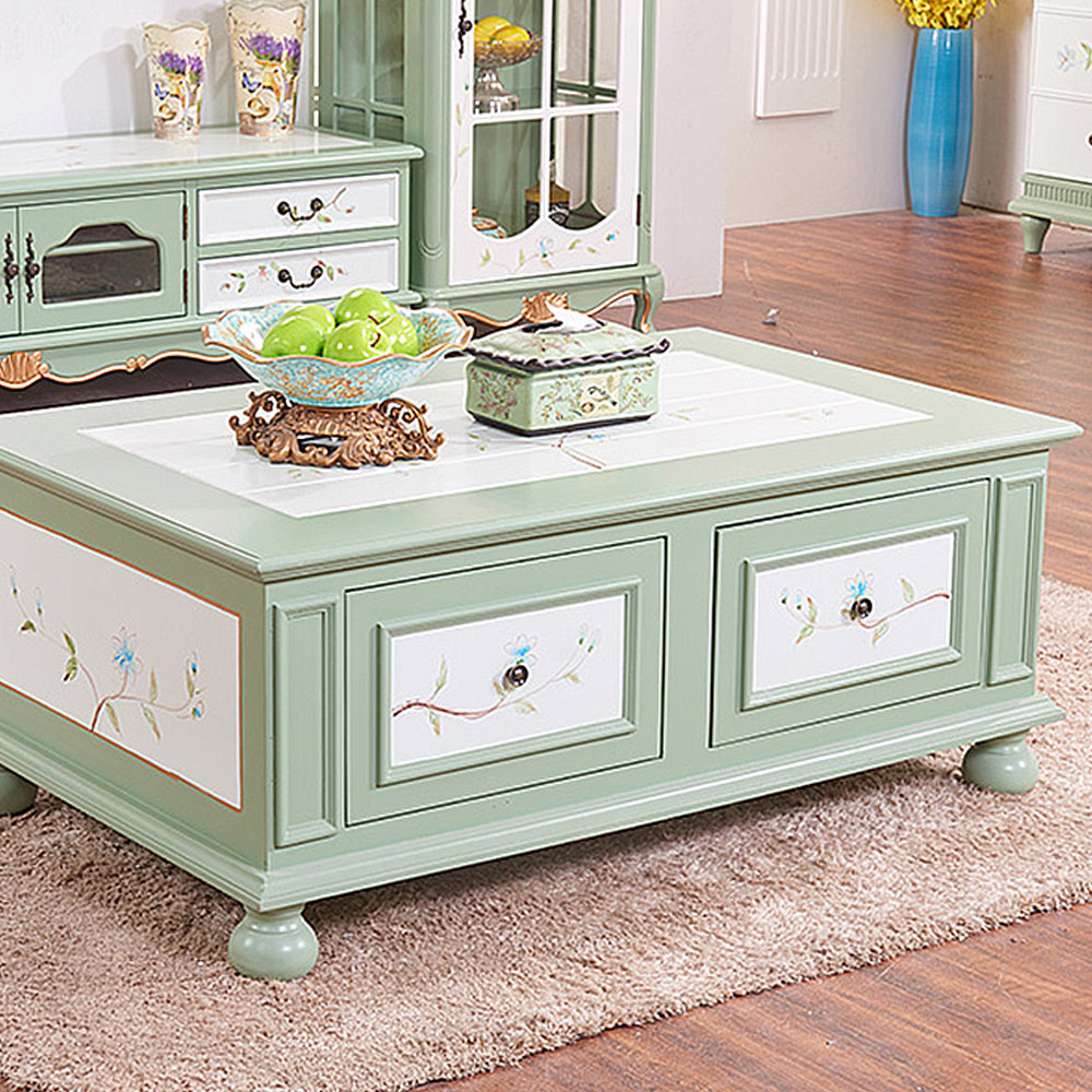 Bkoksety American country painted art coffee table | Wayfair