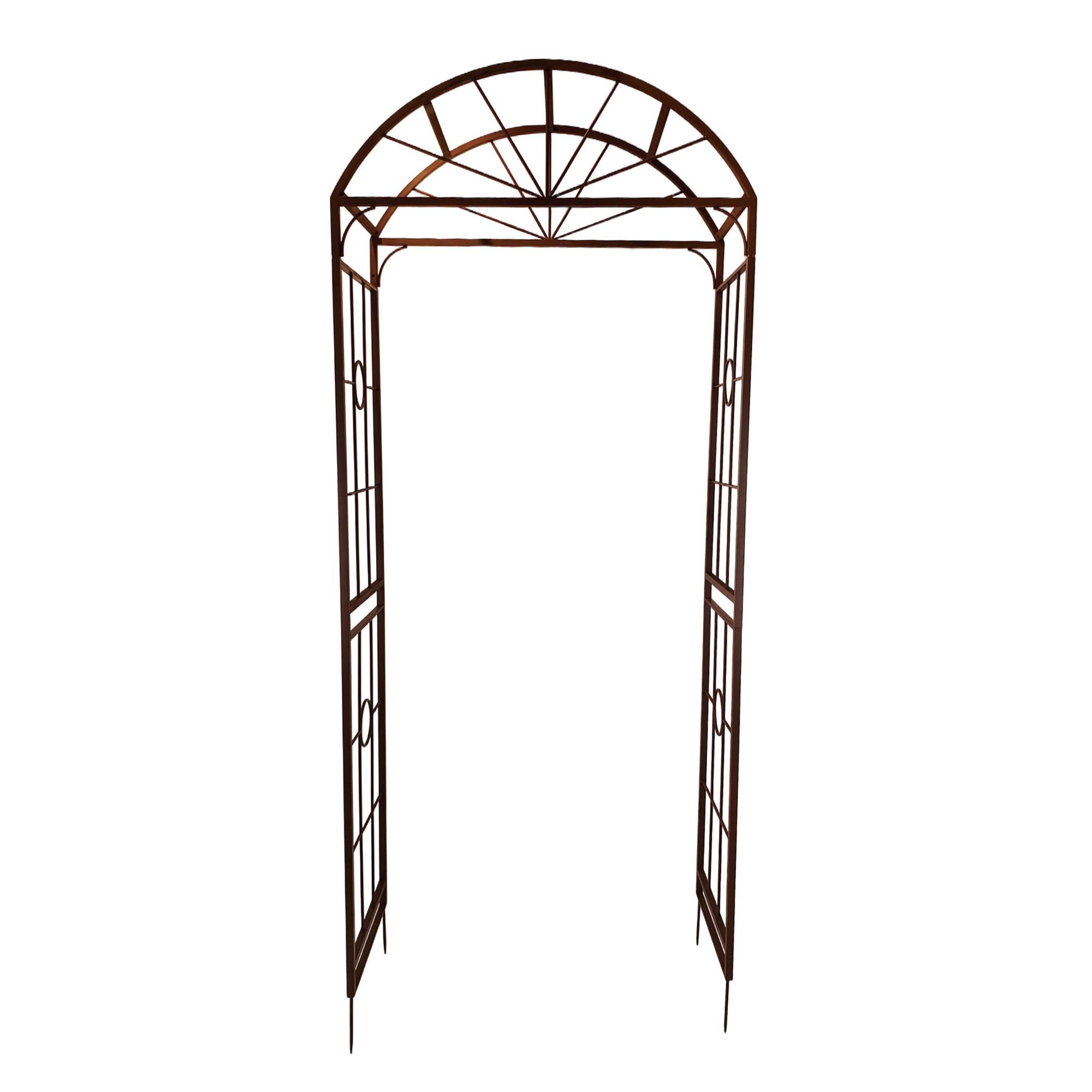 VIP INTERNATIONAL VIP Metal 92 in. Brown Square Tube Garden Arch | Wayfair