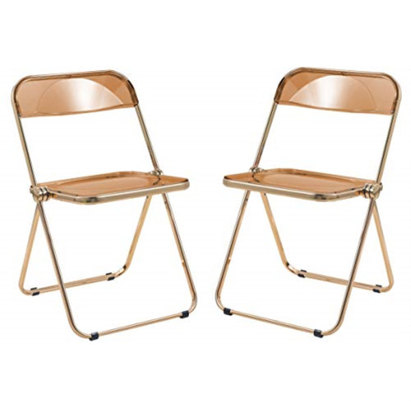 LeisureMod Lawrence Plastic / Resin Stackable Folding Chair Folding ...