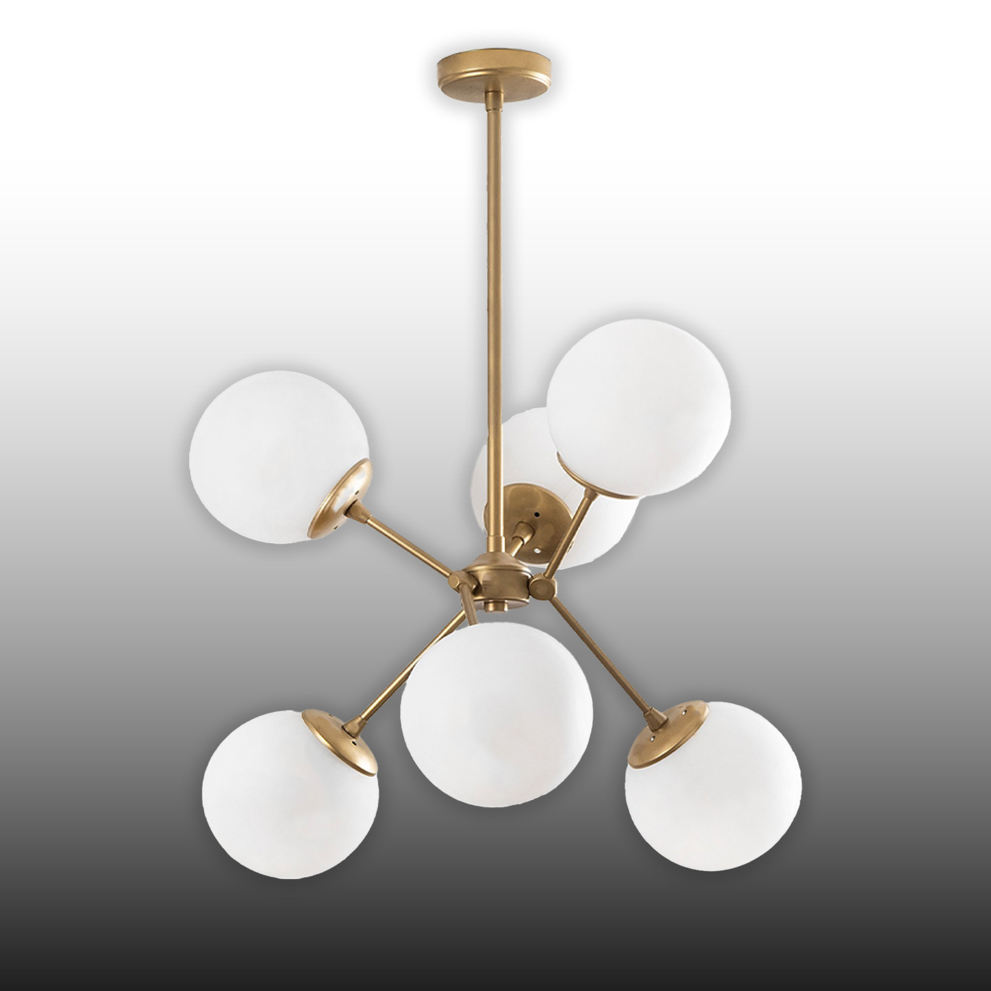 Corrigan Studio 6 Lights Metal Body Glass Cap Luxury Chandelier ...