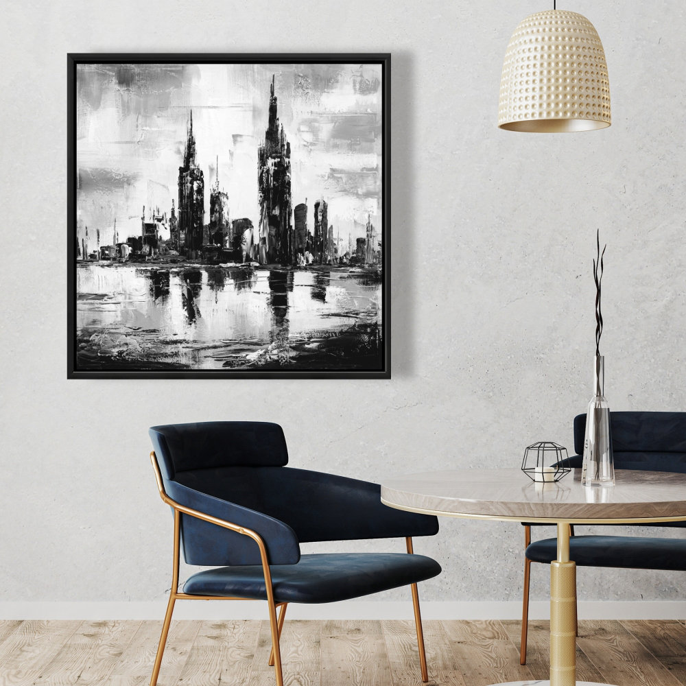 Begin Edition International Inc. Mono urban cityscape - 36"x36" Framed ...