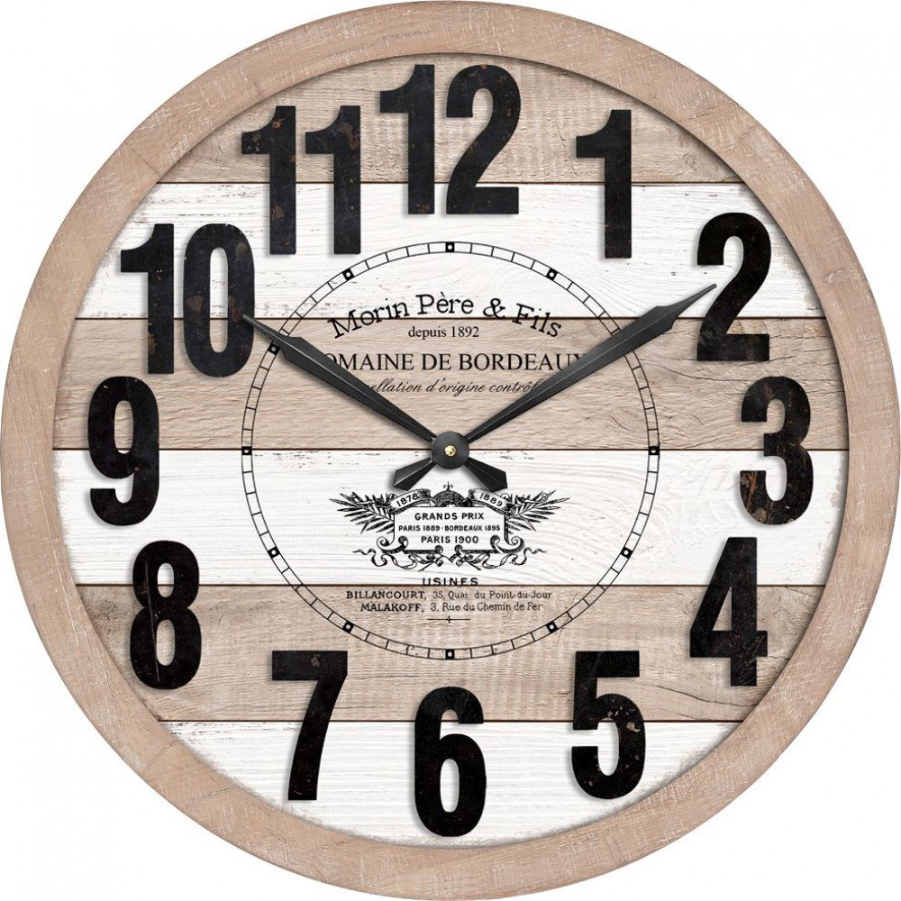 Gracie Oaks Plank Look With Black Numbers Wall Clock - Wayfair Canada