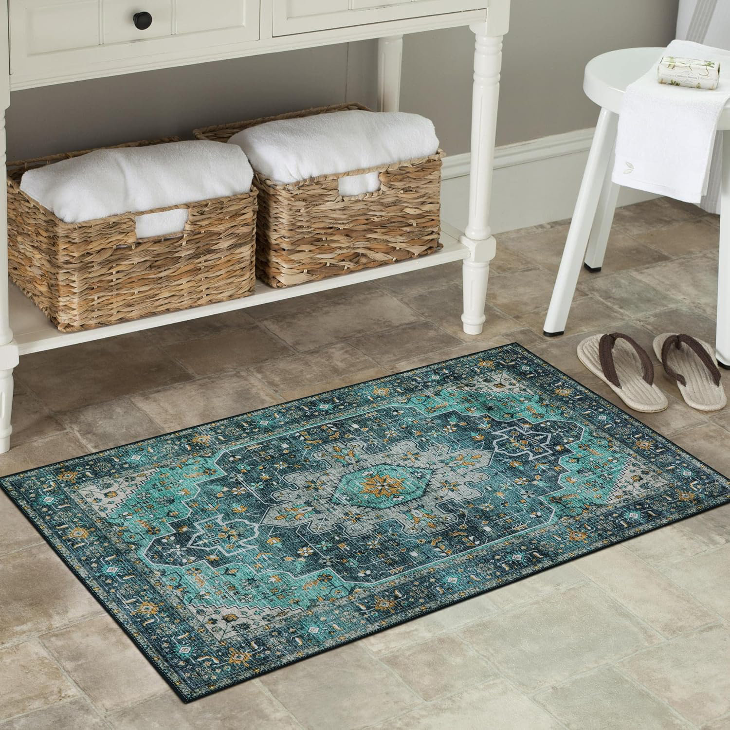 Bungalow Rose Vintage Kitchen Rugs Non Skid | Wayfair