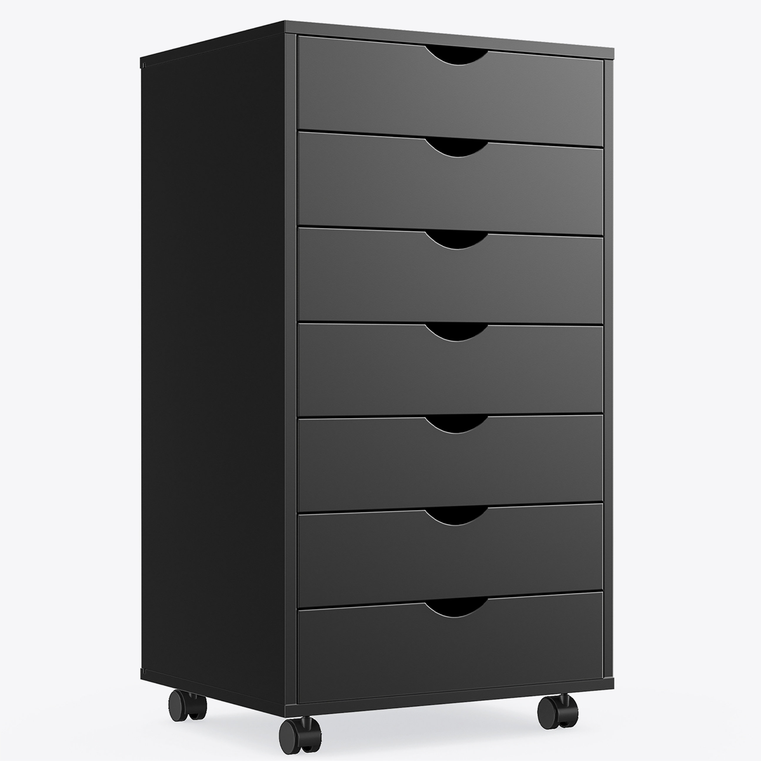 Inbox Zero 7 Drawer Chest - Storage Cabinets with Wheels Dressers Wood ...