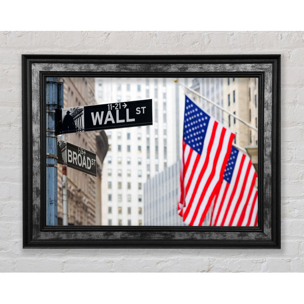 Rosalind Wheeler Wall Street American Flags - Single Picture Frame ...