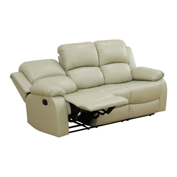 Ebern Designs Jadeon 82'' Faux Leather Pillow Top Arms Reclining Sofa ...