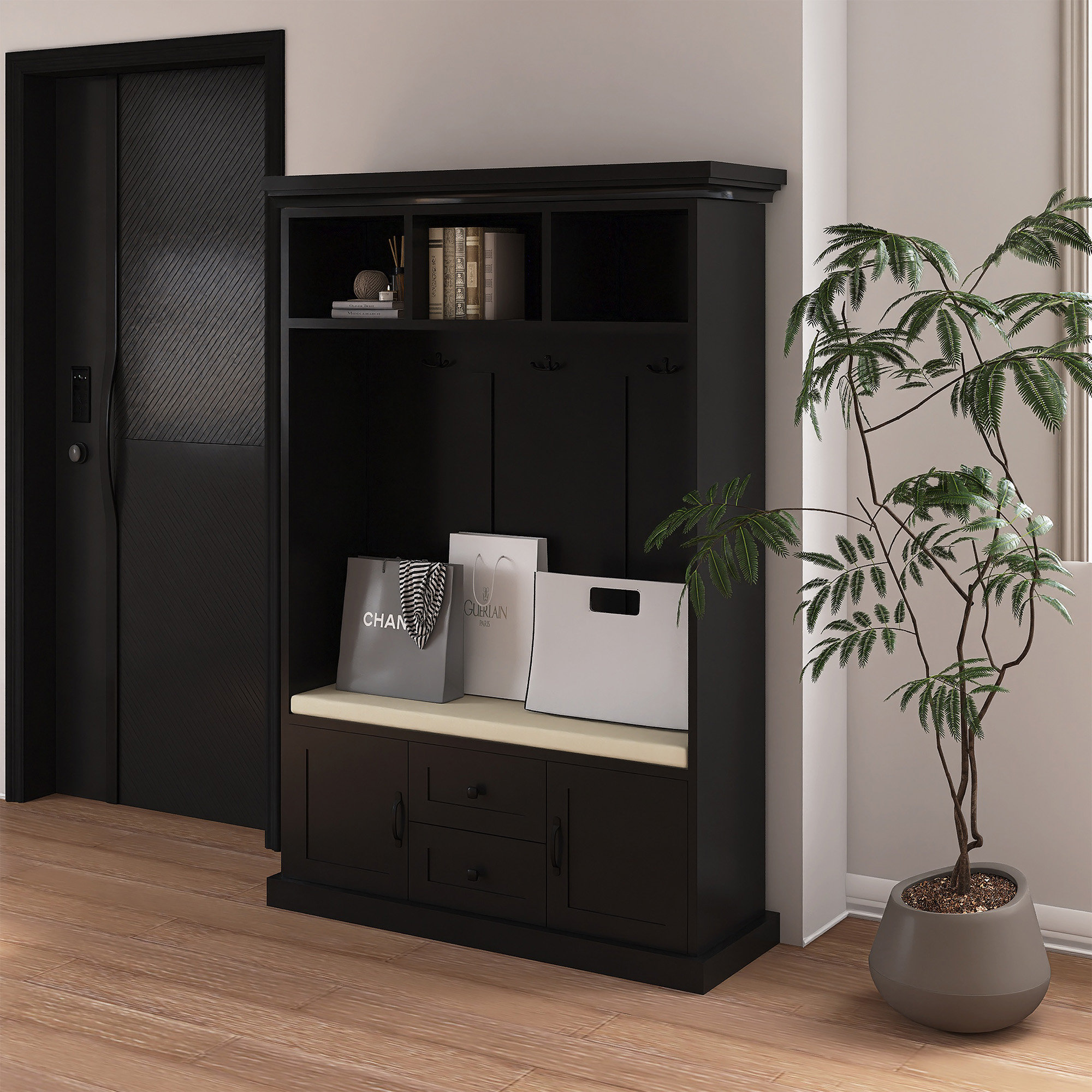 Wildon Home® Hall Tree With 3 Hooks , Coat Hanger, Entryway Bench ...