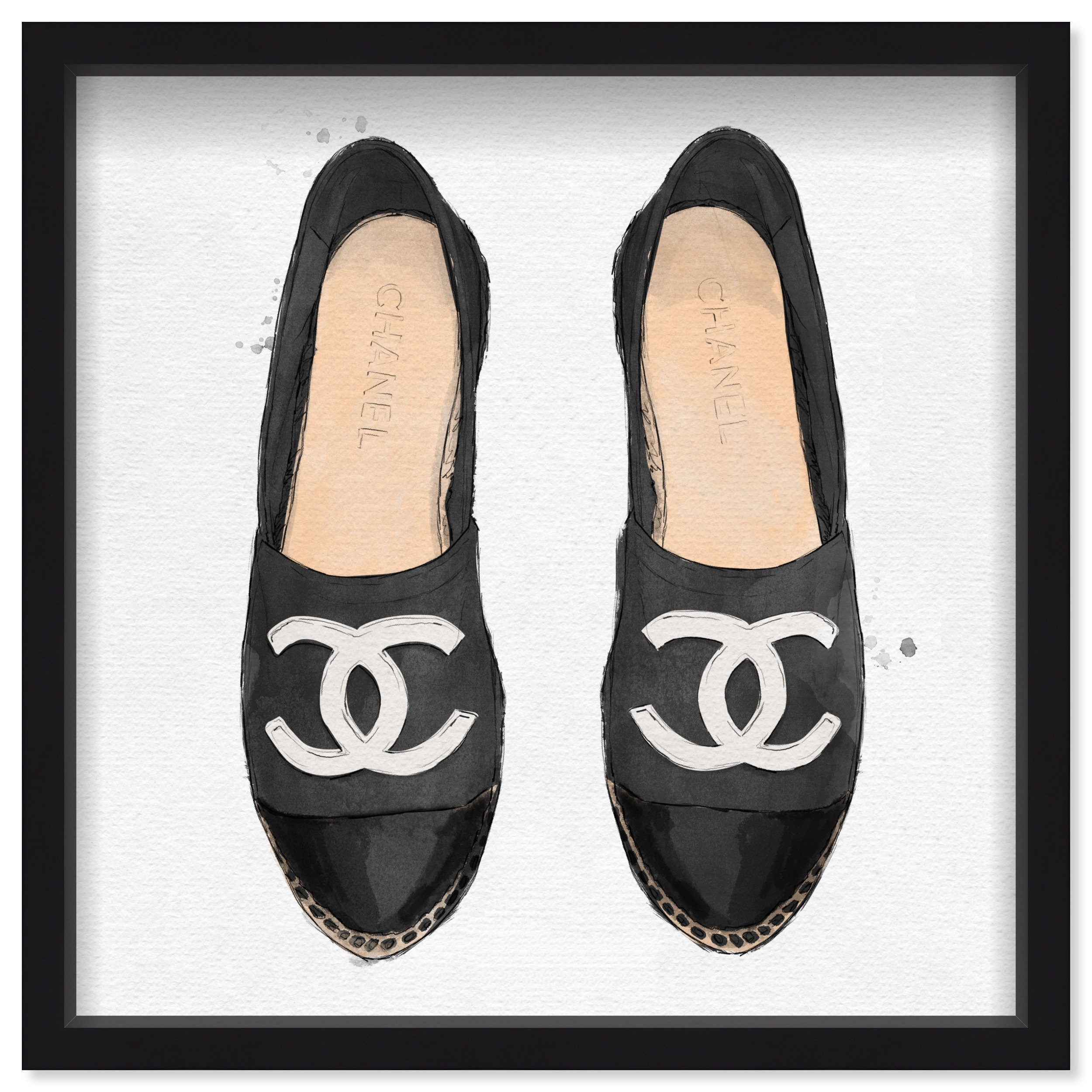 Oliver Gal Prints Lady Slippers Black - Picture Frame Graphic Art on ...